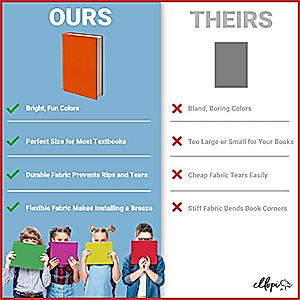Easy Apply Stretchable Book Cover 1 Pack Magenta. Jumbo Jacket Fits Most Hardcover Textbooks Up to 9" x 11". Adhesive-Free, Nylon Fabric Protectors. Washable and Reusable School Supply for Students