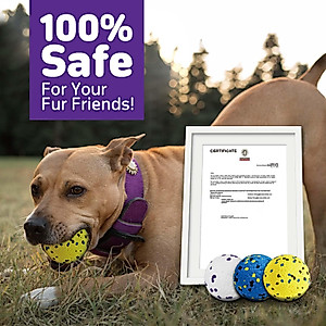 Kimee Dog Balls Tennis Ball Toys Dog Toys for Aggressive Chewers Durable Teething Chew Toys Water Toy Fetch Balls for Large Medium Small Dog and Puppies (4 Balls)