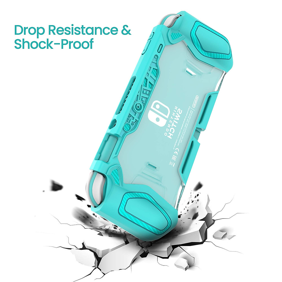 Switch Lite Protective Case for Nintendo Daily Gift (Ergonomic /Sturdy /Full Protection) Gift Idea Family Happy Hours Turquoise