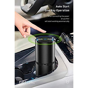Lapurifier Car Air Purifier Ionizer, 12 Million Negative Ions for Smokers, 27dB Quiet Portable Ionic Air Purifiers for Car Small Room Removes Dust Pet Odors Pollen (California Available)