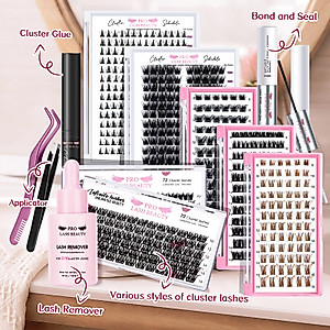 Lash Clusters, 72 Pcs Individual Cluster Lashes DIY Lash Extension 8-16mm Eyelash Clusters Volume Wispy Lashes Super Thin Band Reusable Soft & Comfortable (Volume, D-8-16mix)