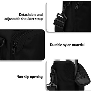 Xxerciz Water Bottle Carrier Bag for Yeti Rambler 30 oz Cup, Water Bottle Holder with Adjustable Strap, Tumbler Carrier Pouch Accessories for Outdoor Travelling Camping (Black)