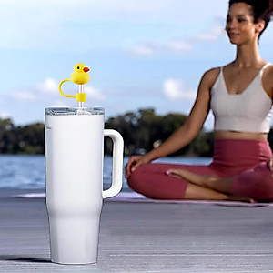 6Pcs Straw Cover Cap for Stanley Cup,Mini Duck Silicone Straw Topper 10mm 0.4in Compatible with 30&40 Oz Tumbler with Handle,Dust-Proof Reusable Straw Tips Lids