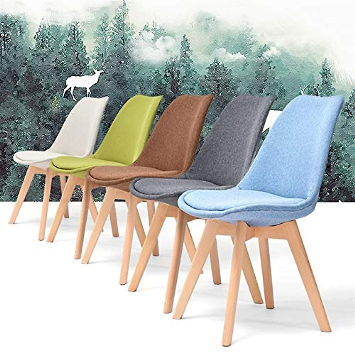 Mlaea Girl Bedroom Dressing Chair, Comfortable Home Office Chair Without Arms, Executive Computer Desk Chair, 43 * 43 * 83CM(Color:#4)