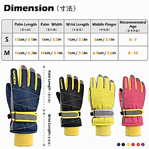 TRIWONDER Ski Gloves Kids Cold Weather Winter Warm Gloves Windproof Thermal Fleece Outdoor Snowboard Snow Gloves Mittens for Boys Girls Children (Purple, S (6-7 Years Old))
