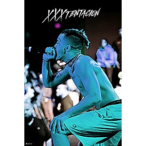 XXXtentacion Poster Concert Blue XXXtentacion Merch Bad Vibes Forever XXX 17 Album Art Skins Trap Music Aesthetic XXXtenations Merch XXtentacion Tapestry Rapper Cool Wall Art Print Poster 12x18