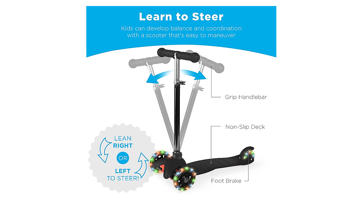 Kids Mini Kick Scooter with LED Wheels - Best Choice Products