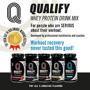 Qualify Whey Protein Powder Drink Mix, Cookies & Cream Flavored, Gluten Free, Highly Kosher, 25g Protein, 5.5g BCAA, 12.9g Essential Amino Acids, 1.65lb