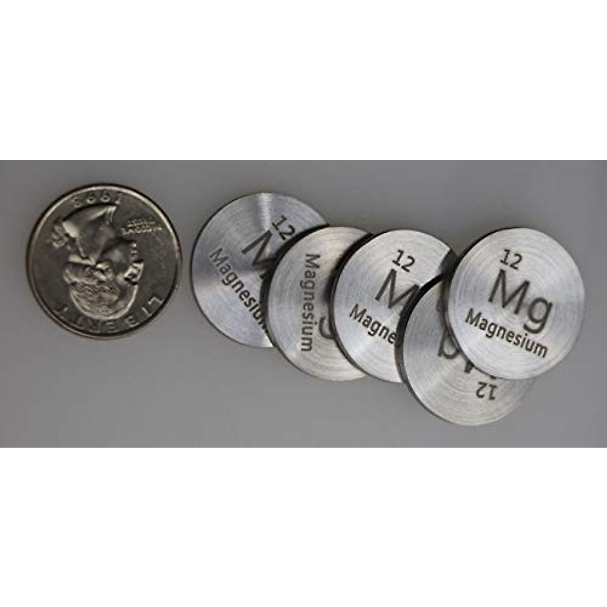 Magnesium (Mg) 24.26mm Metal Disc 99.9% Pure for Collection or Experiments