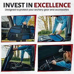 Legend Apollo Travel Compound Bow Case - Soft Bow Case with Spacious Storage Pockets & Lightweight Design - Shock Absorbing Foam Padding & Tricot Lining, Arrow Tube Holder - 40" & 44" Interior