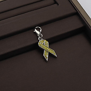 CHOORO Yellow Awareness Ribbon Charm Zipper Pull Cancer Awareness Jewelry Gift for Endometriosis/Bladder Cancer/Suicide Prevention/Bone Cancer (Yellow Awareness Ribbon ZP)