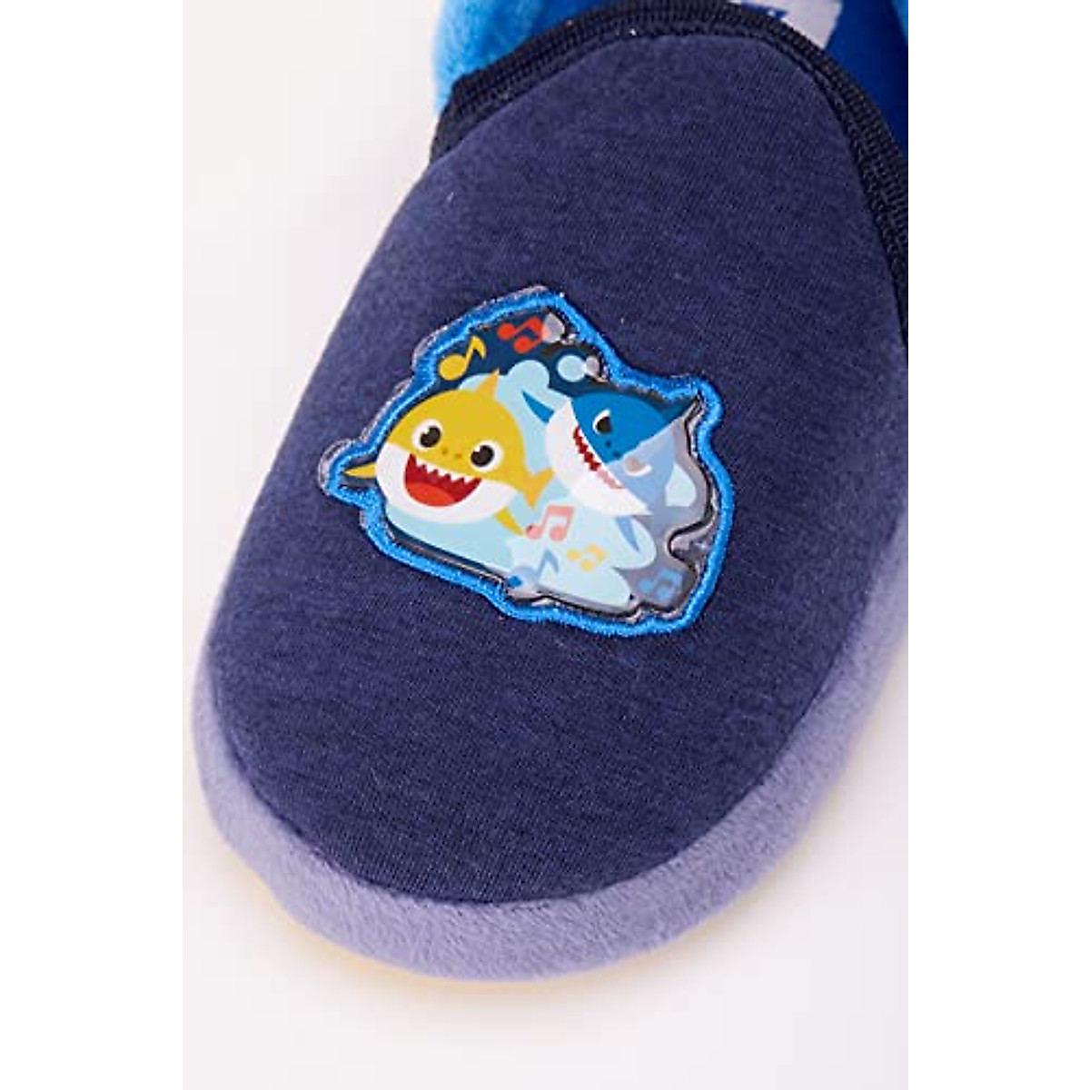 Nickelodeon Toddler Boys' and Girls’ Baby Shark Slippers - Plush Fuzzy Slippers, Non-Skid Sole (5-12 Toddler/Kid), Size 7-8 Toddler, Baby Shark Blue