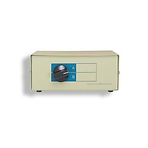 Kentek DB25 2 Way Manual Data Switch Box RS-232 Parallel Serial D-Sub 25 Pin Female I/O AB Port for PC MAC to Peripherals Devices Printer Modem