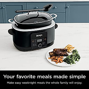 Ninja MC1010 Foodi PossibleCooker PLUS - Sous Vide & Proof 6-in-1 Multi-Cooker, with 8.5 Quarts, Slow Cooker, Dutch Oven & More, Glass Lid & Integrated Spoon, Nonstick, Oven Safe Pot to 500°F, Black