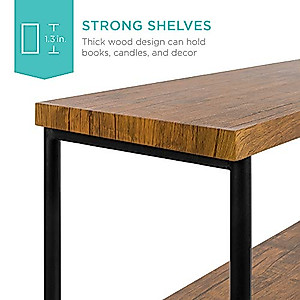 Best Choice Products 5-Tier Rustic Industrial Bookshelf Display Décor Accent for Living Room, Bedroom, Office w/Metal Frame, Wood Shelves - Brown