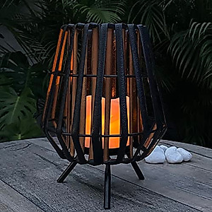pearlstar Solar Candle Lantern Outdoor - Solar Lamp Decorative Waterproof LED Flickering Flameless Lights for Indoor Desk Patio Garden Pathway Yard