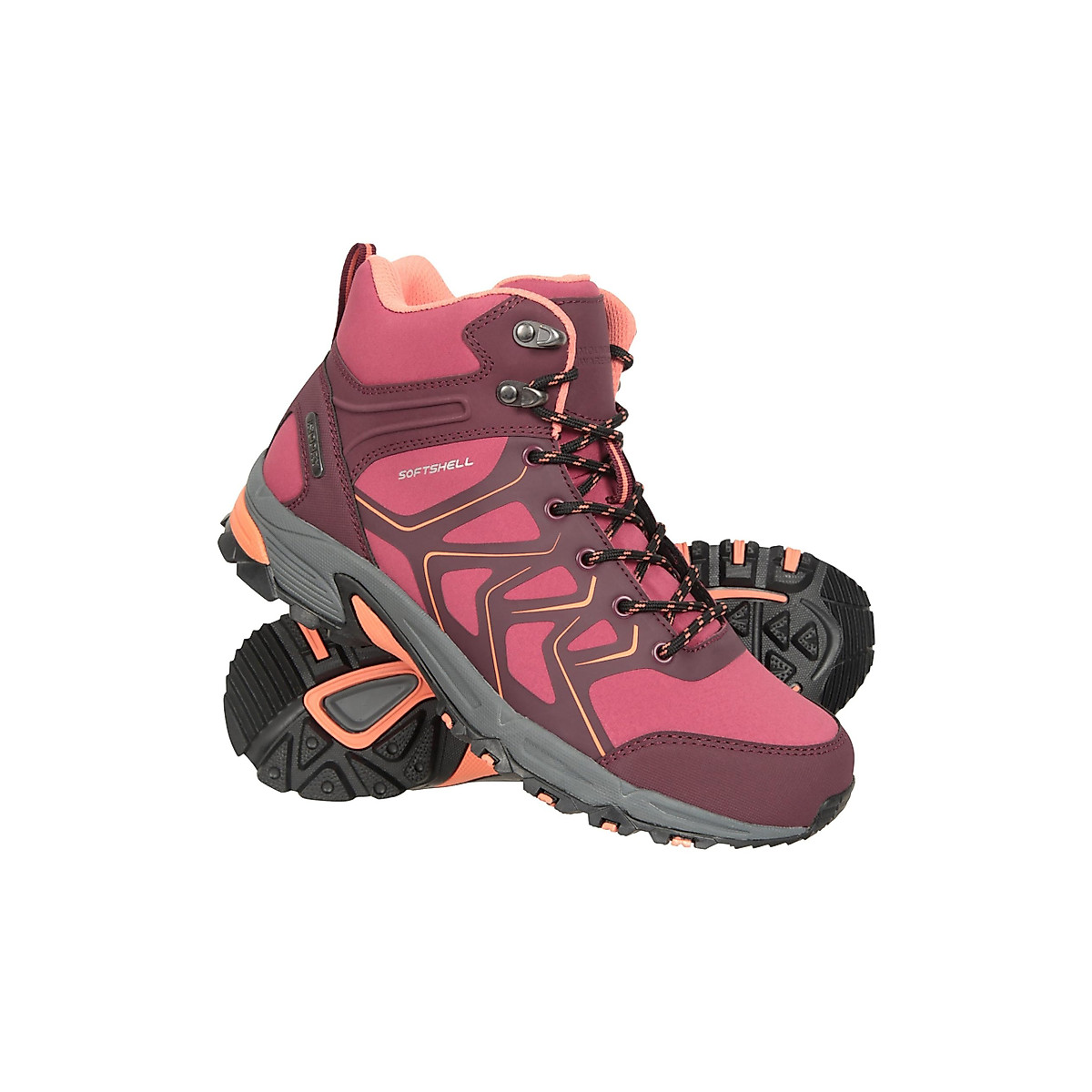 Mountain Warehouse Shadow Waterproof Womens Softshell Boots Berry Womens Shoe Size 7 US