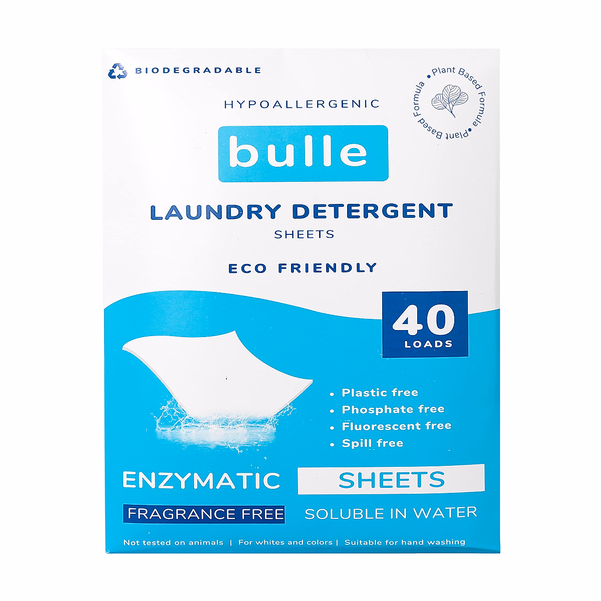 bulle - Laundry Detergent Sheets - Clothes Cleaning Solution, Removes Stain, Dirt & Odor, No Irritating Ingredients, Washing Strips, Fresh Linen Scent, Mothers Household Companion, 40 count, Unscented