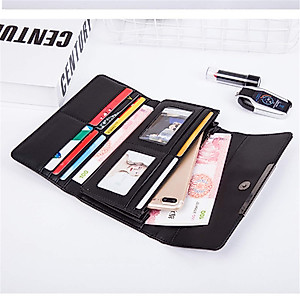 Andongnywell Iridescent Long Coin Purse Womens Geometric Rhomboids Wallets Trifold Reflective Clutch Luminous Wallet (Multicolor)