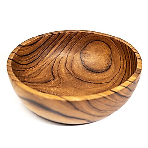 Rainforest Bowls Set of 2 Jumbo Classic Javanese Teak Wood Bowls- 8" Diameter- Perfect for Everyday Use, Hot & Cold Friendly, Ultra-Durable- Handcrafted by Indonesian Artisans, Every Bowl Is Unique