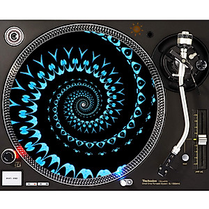Spade Spiral - DJ Turntable Slipmat 12 inch GLOW (glows under black light)