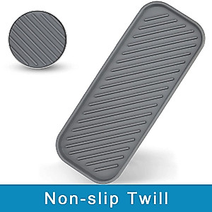 ERISED Sponge Holder for Kitchen Sink 9x3.5 Silicone Kitchen Sink Organizer for Sponge,Soap Dispenser,Kitchen Brush and Other Kitchen Accessories Bathroom Sink Organizer Soap Dishes Gray 2 Pack