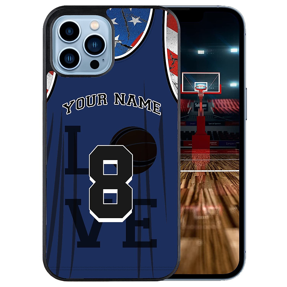 Custom Basketball Jersey Design Your Own Personalized Name and Number Rubber Cover Phone case for Samsung Galaxy A15/A25/A14/A54/A53 5G/A03S/A02S/A10E/A12/A13/A32/A33/A42/A51/A52/A71