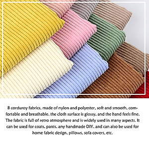 SQINAA Corduroy Fabric Thickened 8 Wicks Soft and Delicate Have no Elasticity Suitable for Spring, Autumn and Winter Clothing 50x155cm,Red