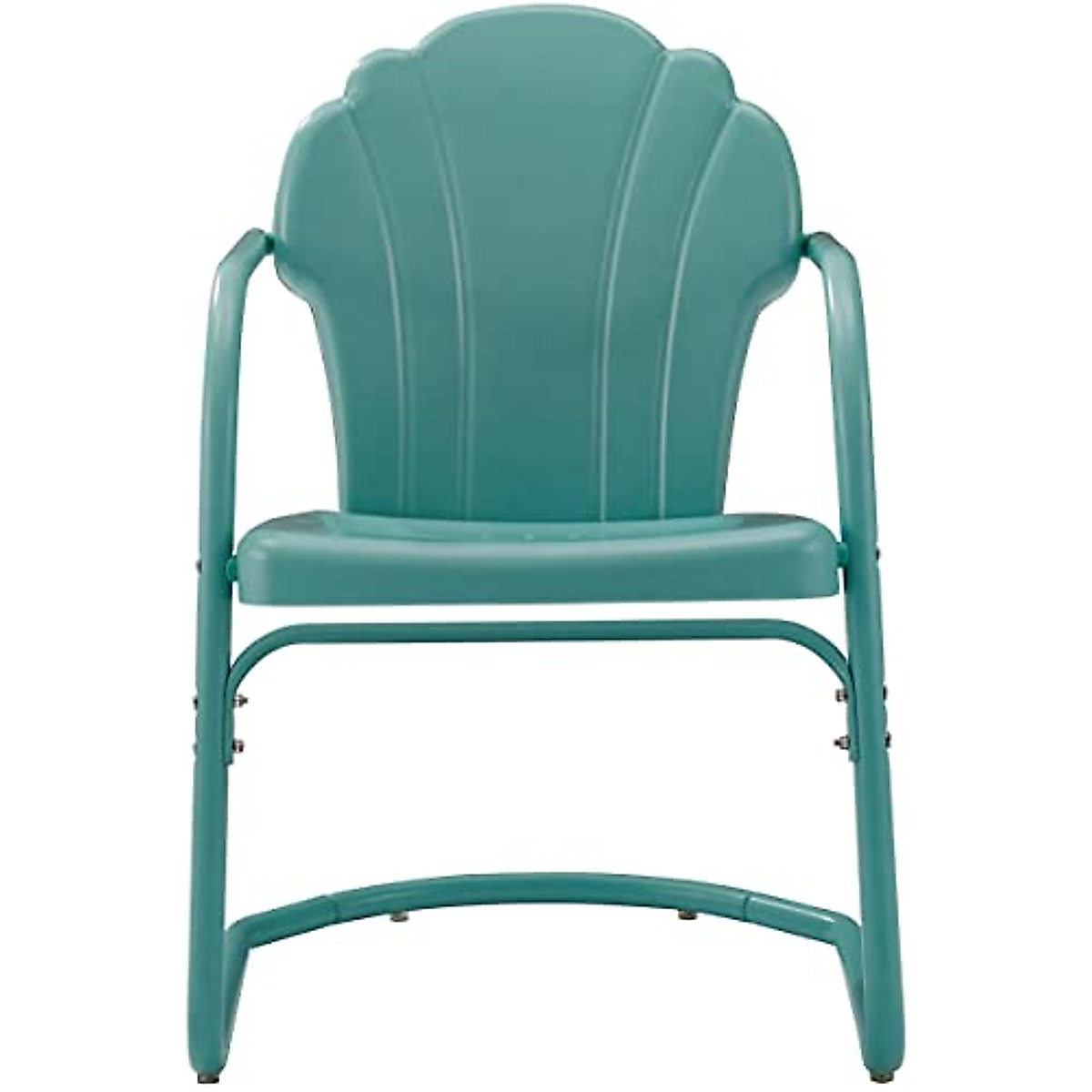 Crosley Furniture CO1029-BL Tulip Retro Outdoor Metal 2-Piece Armchair Set, Pastel Blue Satin
