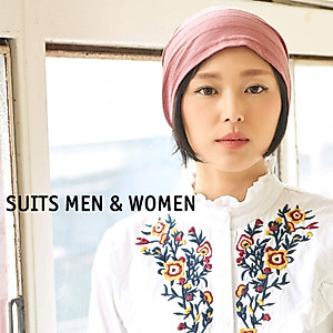 CHARM Womens Light Weight Summer Beanie - Mens Slouchy Beanie Hat Stretchy Slouch Knit Cap 100% Cotton Chemo Hat Black