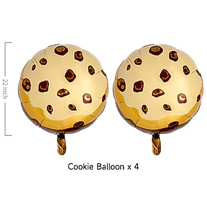 Chocolate Chip Cookie Balloon Milk and Cookies Party Decoartions Cookie Monster Party Supplies 1st Birthday Cookies Balloons 4 Count