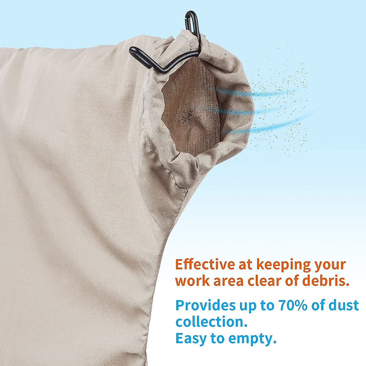 Table Saw Dust Collector Bag Replacement for Bosch/Dewalt/Ryobi/Craftsman/RIGID/Delta/Porter Cable/Makita/Metabo/Kobalt/Skilsaw 10" Tablesaws with 2.5" Dust Port | 2 Pack