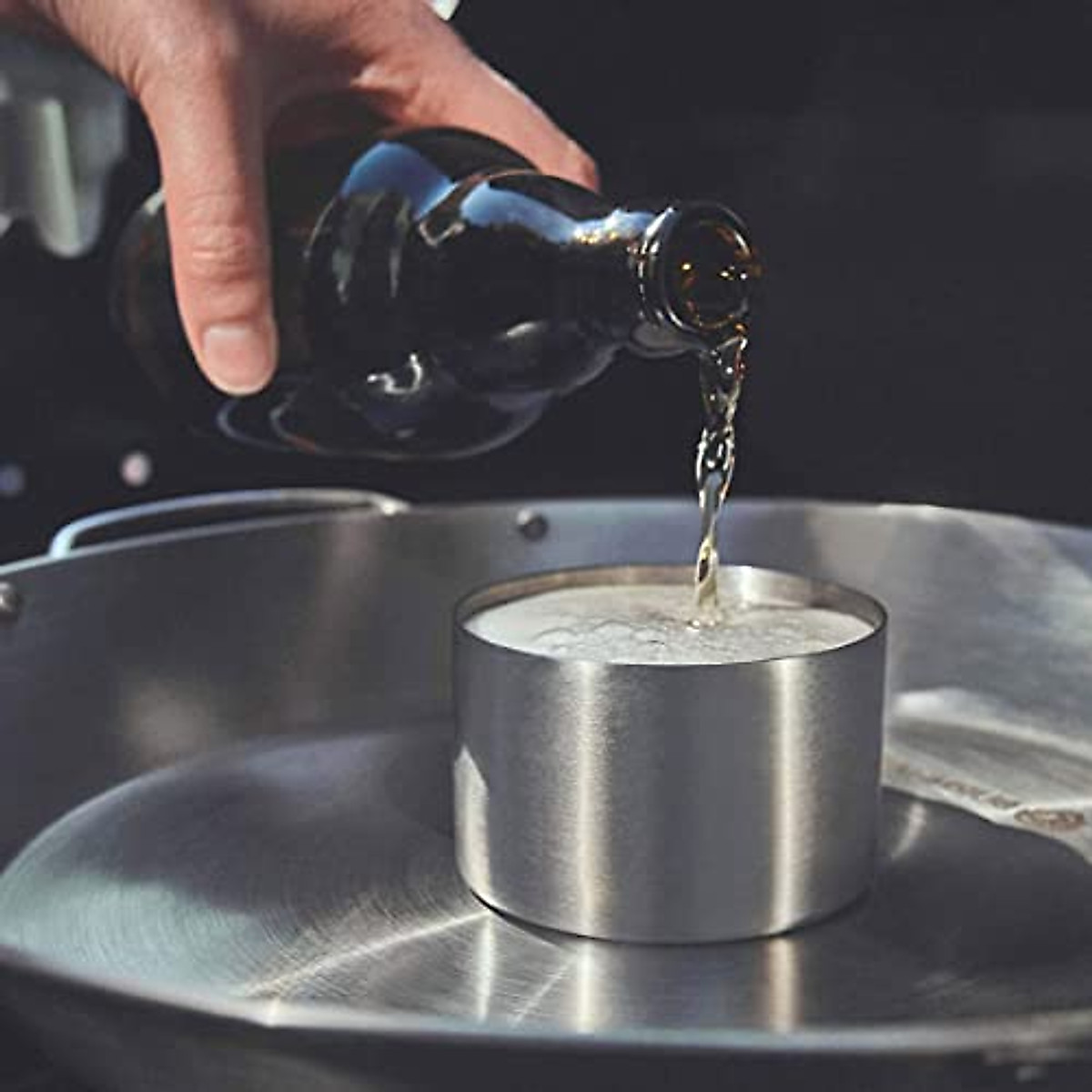 Eaarliyam Beer Can Chicken Roaster Stainless Steel Barbecue Poultry Holder Rack Grill Pan Garden Yard Stainless Steel Basin