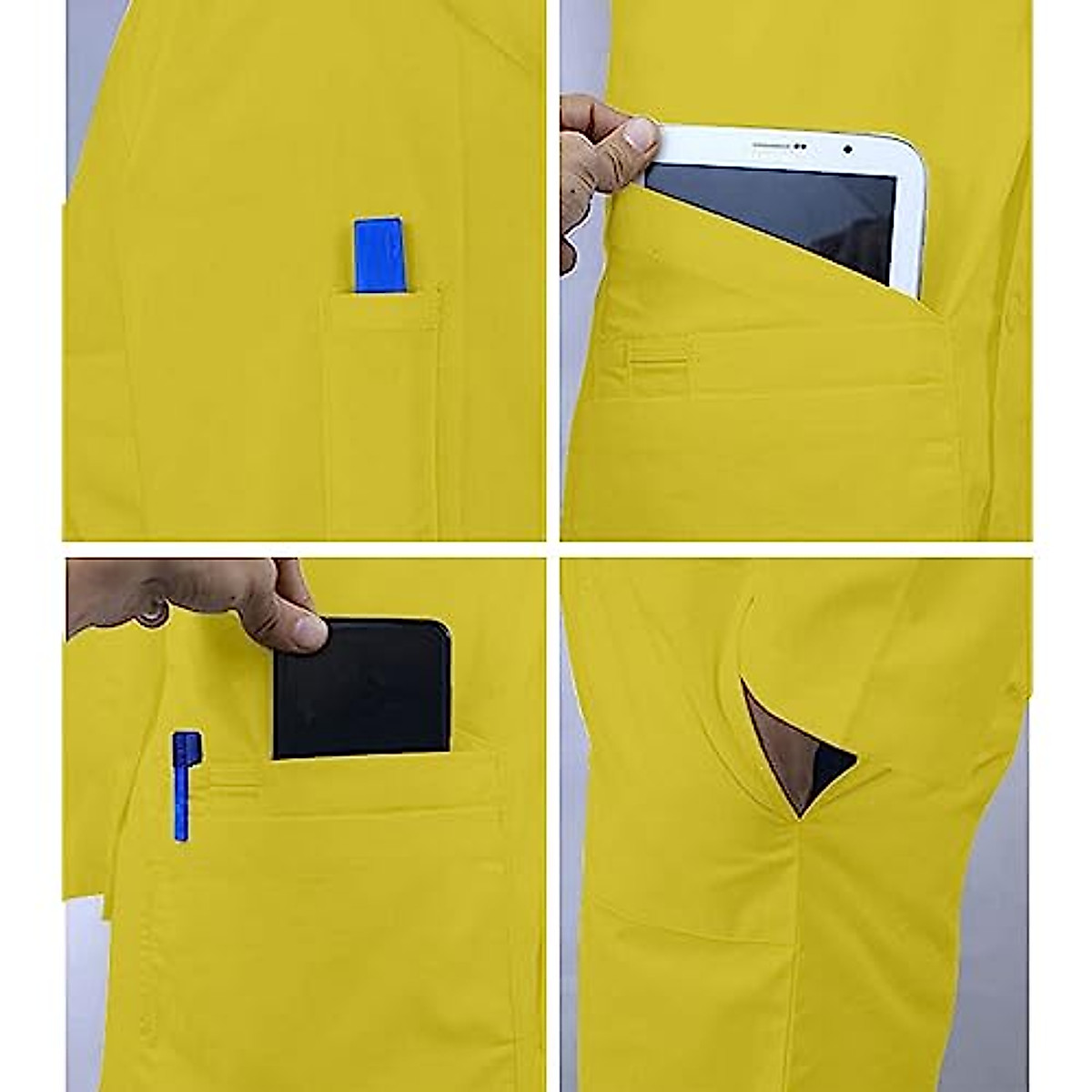 HEEDFIT Premium Quality Unisex Lab Coat, Comfortable Poly-Cotton Reusable & Professional Lab Coats Yellow L