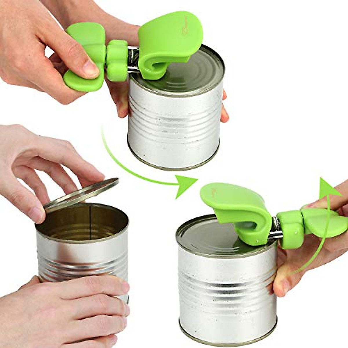 Home Kitchen Restaurant Safety Bottle Jar Manual Can Opener&Bangrui Professional 3-in-1 Can Opener.Smooth and Neat Edge Can Opener. Delicate Exterior. Best for the Left-handed and Outdoor-goers(Green)