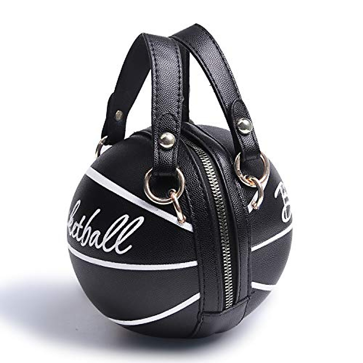 Lanpet Women Crossbody Bags Basketball Shaped PU Handbags Adjustable Strap Shoulder Messenger Bag