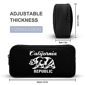 California Republic Vintage White Bear Pencil Case Pencil Pouch Coin Pouch Cosmetic Bag Office Stationery Organizer