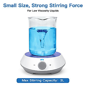 Etallwit Magnetic Stirrer Mixer Laboratory Stir Plate with Stir Bar Max Stirring Capacity 3000mL for Lab and Homebrew(No Heating)