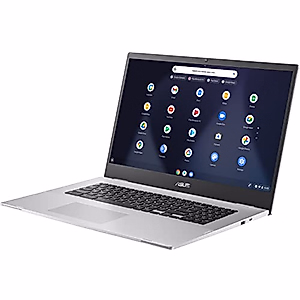 2022 Newest ASUS Chromebook 17.3" FHD 1080p Widescreen Light Laptop, Intel Celeron N4500 (Up to 2.8GHz), 4GB RAM, 32GB eMMC,HD Webcam,UHD Graphics, WiFi 6, 17+ Hours Battery,Chrome OS,w/MarxsolCables