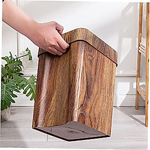 Zerodeko Garbage Waste Paper Rectangular Home Bin Household Square - Basket Office Room Kitchen Grain/Marble Coffee Container Plastic Imitation Bucket L Wastepaper Small Capacity Large