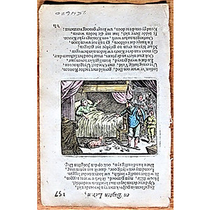 Antique Copperplate Miniature Engraving: BL157 from Ouderdom, Buyten Leven, en Hof Gedachten