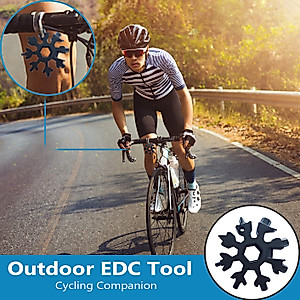 18-in-1 Snowflake Multi-tool with Wallet Multi Tool Credit Card Stainless Steel Bottle Opener, Box Cutter, Phillips Screwdriver, Allen Wrench, Credit Card Multi Toll Gift Set, Survival Gear (black)