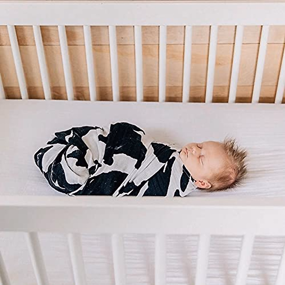 Red Rover Kids Cotton Muslin Swaddle - 47”x 47”- 100% Cotton – Machine Washable – Softer with Every Wash – Playful Designs -Soft, Breathable & Lightweight – Unisex (Moo Cow)