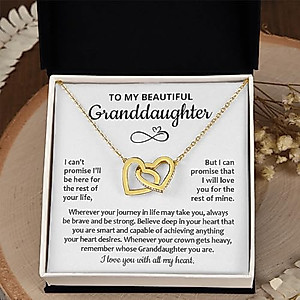 DsmStore Ltd To My Granddaughter Necklace, Gifts From Grandma Grandmother Or Grandpa Grandfather, Jewelry For Birthday Standard Box Polished Stainless Steel & Rose Gold Finish