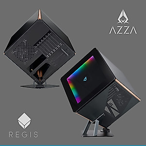 AZZA Regis 902 - Luxury Cube Case | Infinity RGB Panel | 3-Sided Tempered Glass | CNC Milled Aluminum Stand