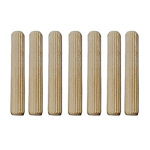 StarMall 1/4" x 2 2/5"（6x60mm） Best High Quality Fluted Wood Dowel Pins - 100 Pieces