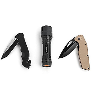 PDTXCLS Aeiniwer HAUS Folding Knife and Flashlight 3-Pc Set