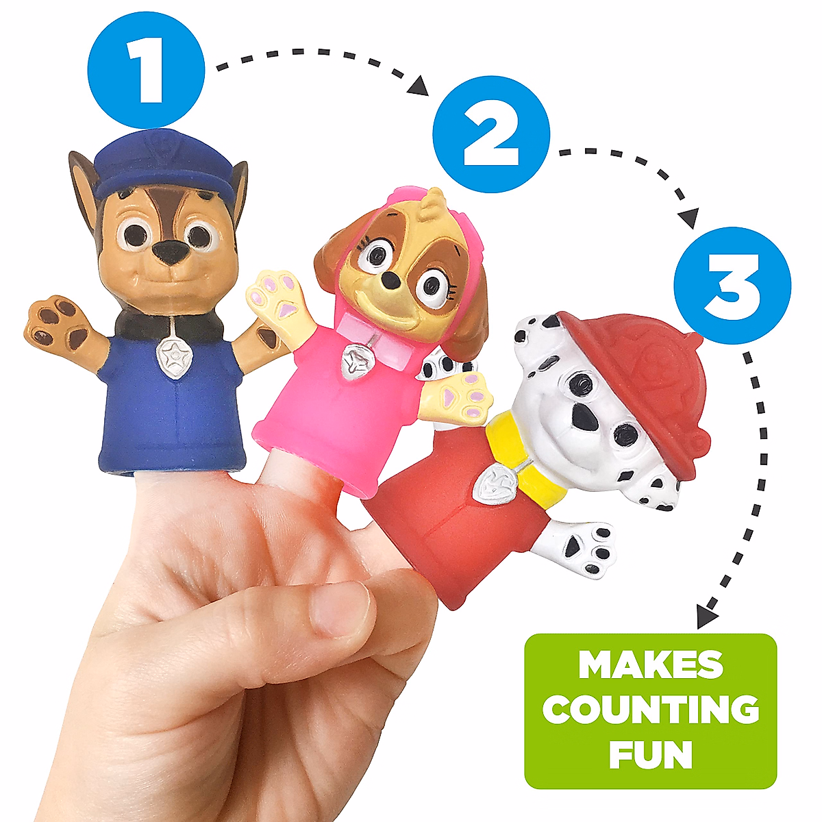 Ginsey Nickelodeon PAW Patrol 10 Piece Finger Puppet - Party Favors, Educational, Bath, Floating Pool, Beach Toys, Story Time, Playtime