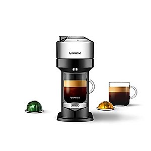 Nespresso Vertuo Next Deluxe Coffee and Espresso Machine by De'Longhi, Pure Chrome