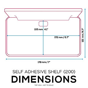 BRAINWAVZ 6.7" Adhesive Floating Wall Shelf for Small Speakers, Deco, Plants, Baby Monitors, Toys, Bathroom, Kitchen & More, Easy to Install, No Screws & Mess, 6.7” x 4.1 (SHELF200-White)